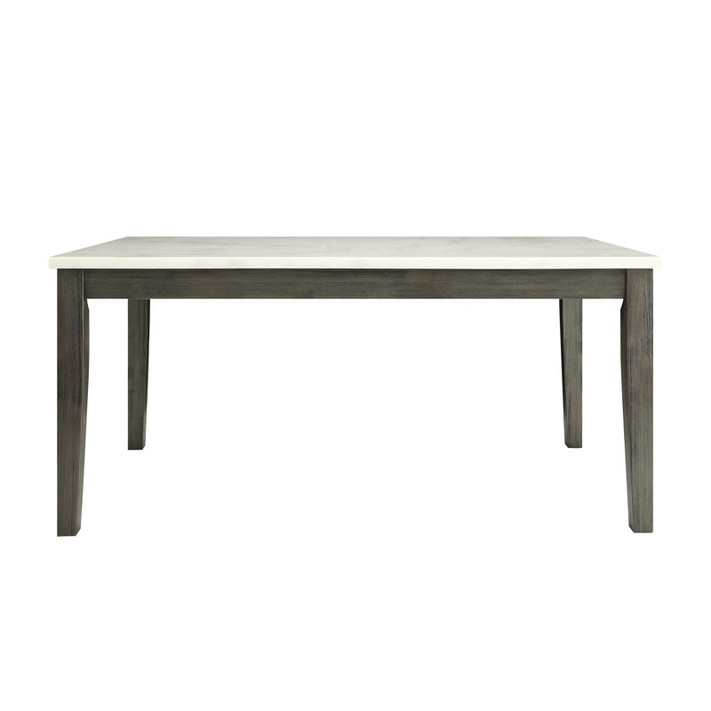 Gracie Oaks Seamon Wooden Dining Table, Rectangular Leg Dining Table,Marble Top,kitchen table ...